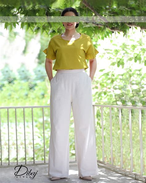 شلوار سفید مدل آرمیتا خانه طراحی و دوخت دیباج