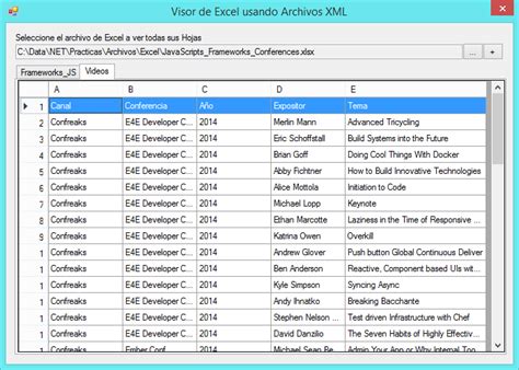 Desarrollo NET Web HTML JavaScript Móviles y Más El Demo del Día Leer Archivos de Excel