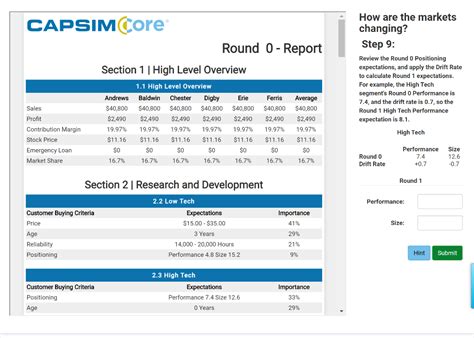 Capsimcore Round 0 Report Section 1 High Level