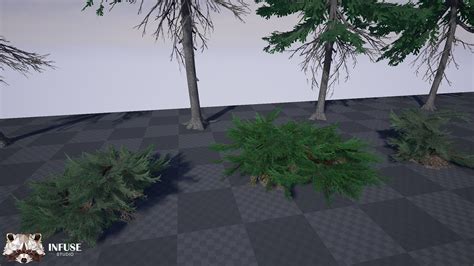 Ue4 Evergreen Tree S And Bushes Game Ready