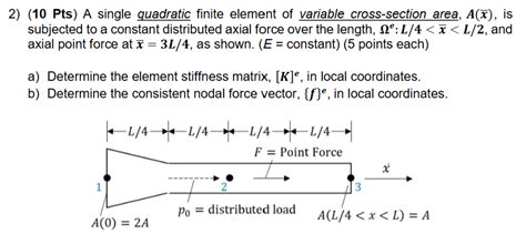 Solved 10 ﻿pts ﻿a Single Quadratic Finite Element Of
