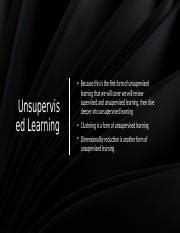 Unsupervised Learning: Clustering and Dimensionality Reduction | Course Hero