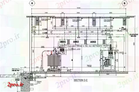 دانلود نقشه تاسیسات برق اتوکد رسم از اتاق ترانسفورماتور نما و بخش