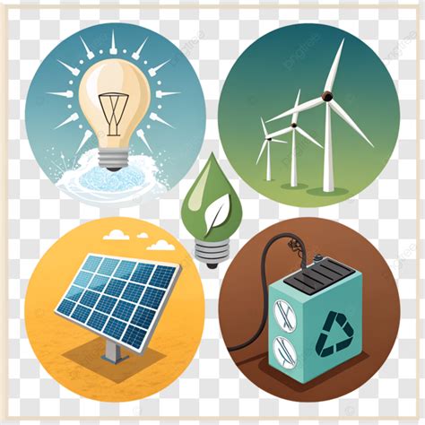 태양 전지판 풍력 터빈에 전력을 공급하고 성장하는 숲을 보호합니다 국제 청정 에너지의 날 풍력 발전 용 터빈 깨끗한 태양 전지 패널 Png 일러스트 및 이미지 에 대한