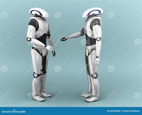 Two Robots Interacting Stock Illustration Illustration Of Metal 22259060
