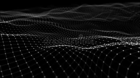 Background Abstract Digital Wave And Light Square Particles In Organic