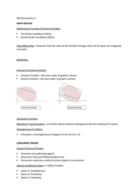 Microeconomics Ii Microeconomics Ii Math Review Maximizing A Function Of Several Variables