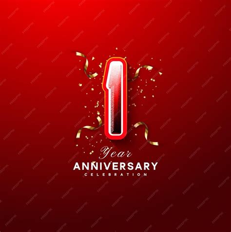 Premium Vector | 1 year anniversary celebration background
