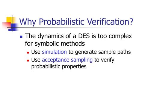 PPT Probabilistic Verification Of Discrete Event Systems PowerPoint Presentation ID