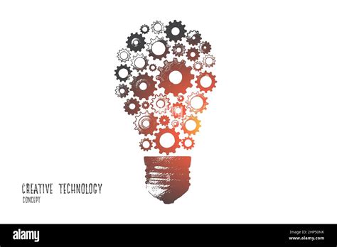 creative technology concept hand drawn isolated vector stock vector image and art alamy