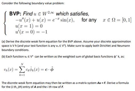 Solved Consider The Following Boundary Value Problem Bvp