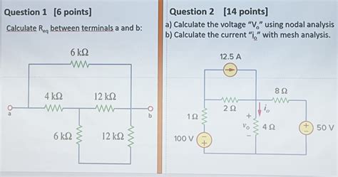 solved question 1 [6 points] calculate r eq between