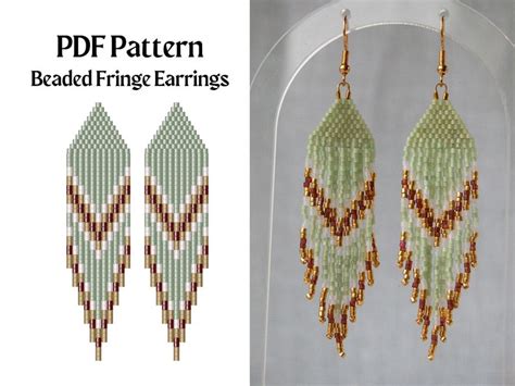 Bead Pattern For Brick Stitch Beaded Earrings Bead Weaving Earrings