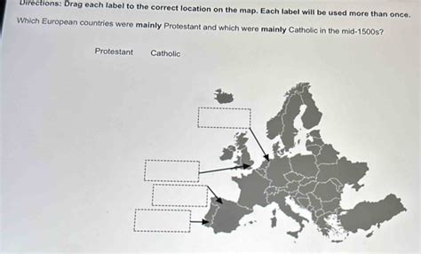Solved Directions Drag Each Label To The Correct Location On The Map
