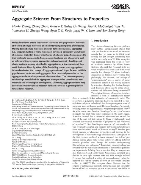 Aggregate Science From Structures To Properties Request Pdf