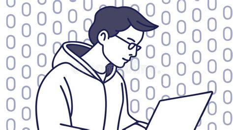 Man Coding On Laptop Software Development Programming Vector Design Generative Ai Stock