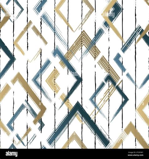 Abstract Geometric Seamless Pattern Repeating Geometry Line Background For Design Prints