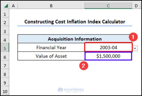 How To Construct Cost Inflation Index Calculator In Excel