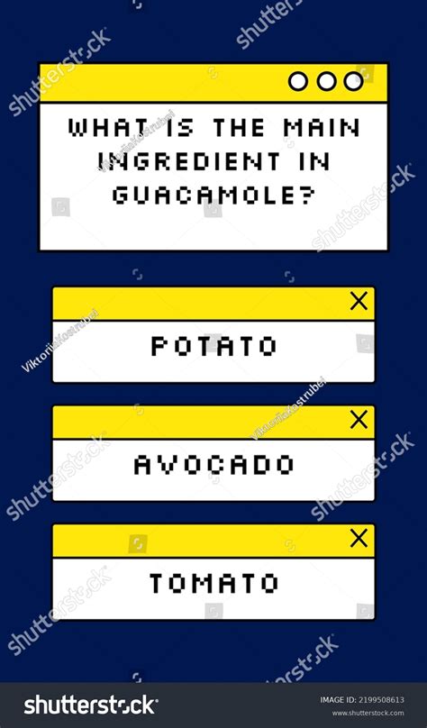 Quiz Game Test Menu Template Quiz Stock Vector Royalty Free