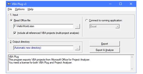 Vba Plug For Project Analyzer