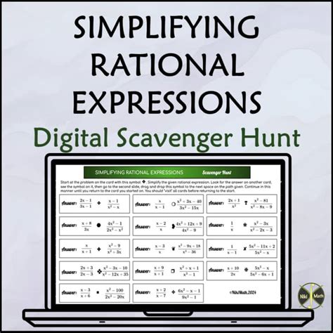 Simplifying Rational Expressions Digital Scavenger Hunt With Symbol Path