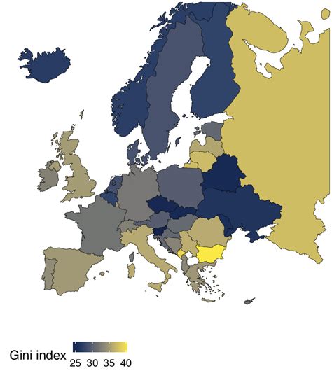 Gini Index In European Countries Download Scientific Diagram