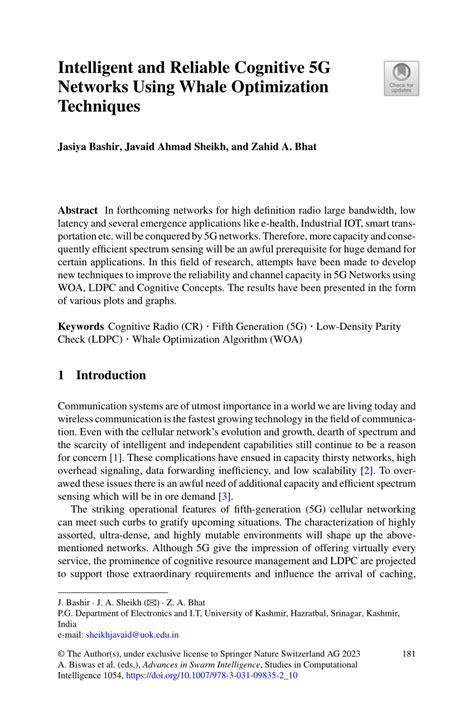 Pdf Intelligent And Reliable Cognitive 5g Networks Using Whale