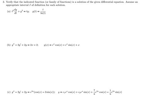 Solved Verify that the indicated function (or family of | Chegg.com