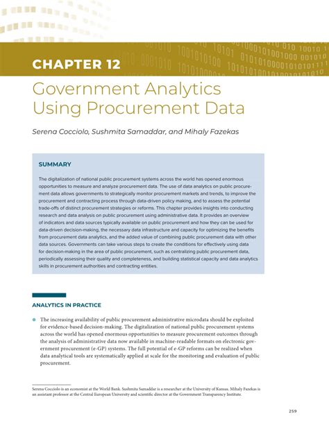Pdf Government Analytics Using Procurement Data