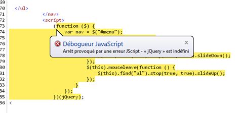 menu déroulant avec fonction jquery dans page asp