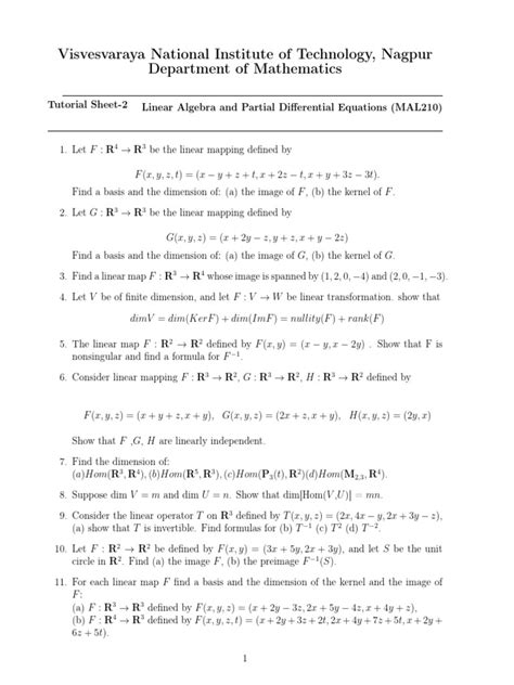 assignment 2 pdf linear map basis linear algebra