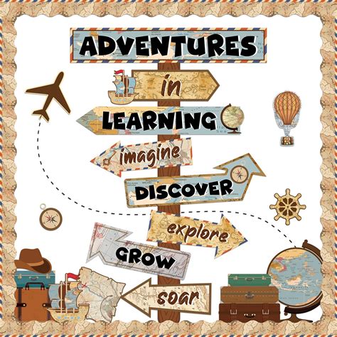 Classroom Theme Sets 787ft Travel The Map Bulletin Board Border Lets