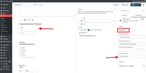 Radio Button Field Align Text Box For Other Choices Option