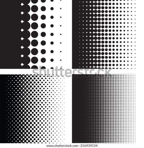 하프톤 도트 패턴 그라디언트 세트벡터 형식 스톡 벡터로열티 프리 256939534