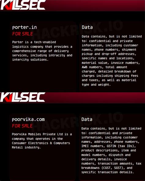 Kill Security Hacking Group Allegedly Claims Leak Of Porter And Poorvika Data
