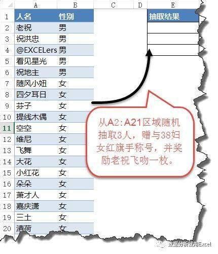 用Excel实现不放回随机抽样 公式