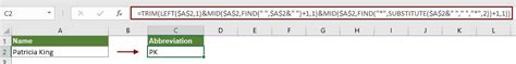Easily Abbreviate Names Or Words In Excel