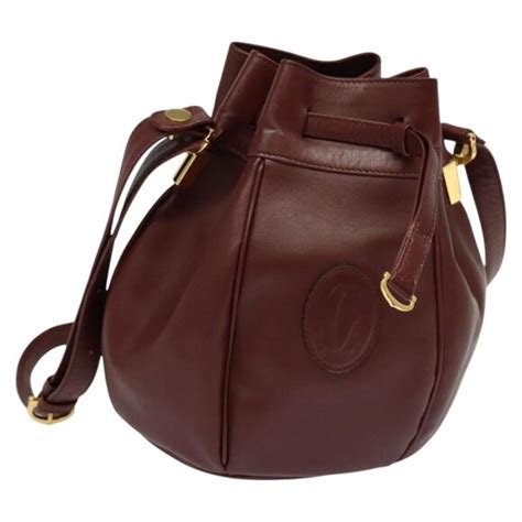 Cartier Bags Cartier Must Line Shoulder Bag Leather Bordeaux Gold
