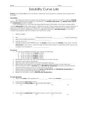 Solubility Curve Lab 2016 Pdf Name Hour Solubility Curve Lab Purpose Use The SOLUBILITY Curve