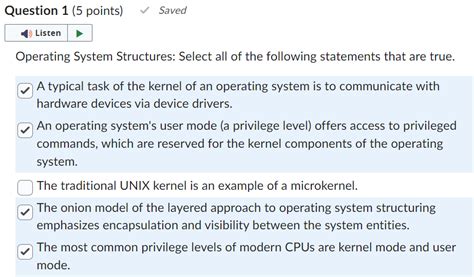 Solved Operating System Structures Select All Of The