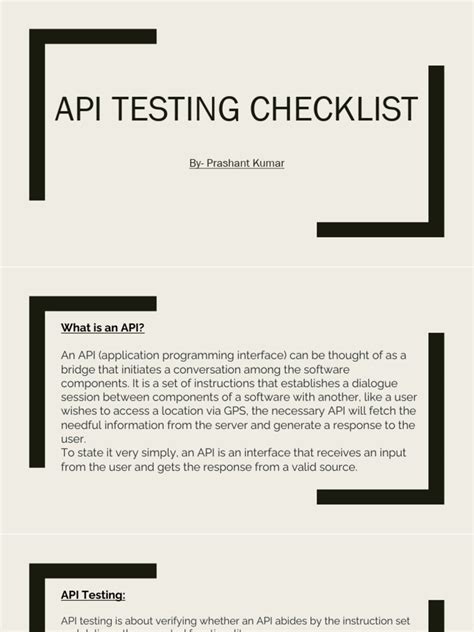 Api Testing Checklist Pdf Representational State Transfer Computing
