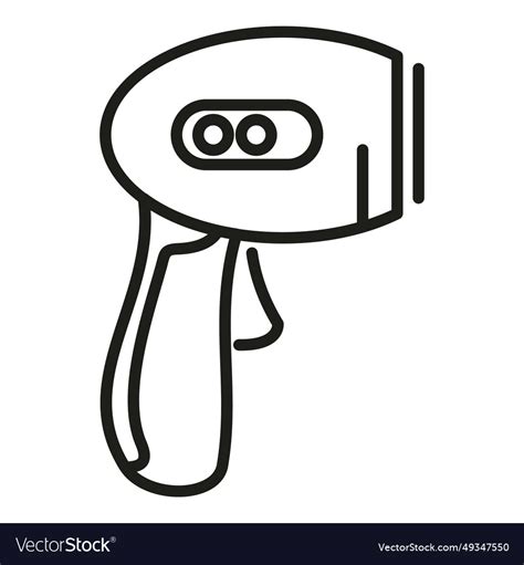 Button Laser Thermometer Icon Outline Royalty Free Vector