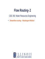 11 2 FlowRouting 2 Pdf Flow Routing 2 CEE 350 Water Resources Engineering Streamflow