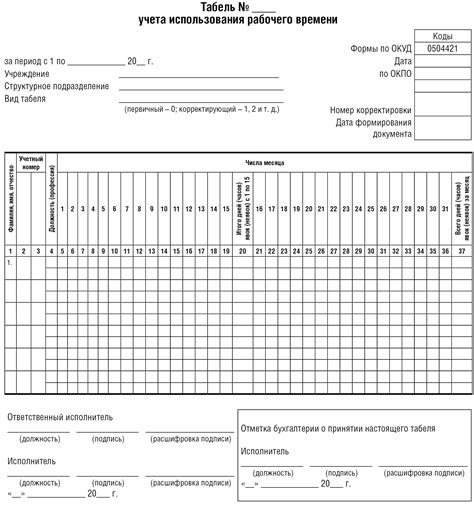 Табель учета часов