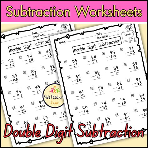 Double Digit Addition And Subtraction Worksheets With And Without