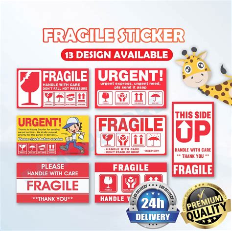 Pp Fragile Sticker Label Handle With Care Caution Stickers Warning