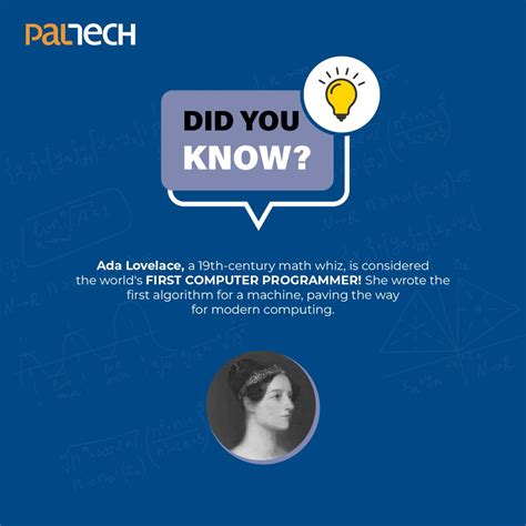 Paltech On Linkedin Adalovelace Firstprogrammer Womenintech Techpioneer Historymaker