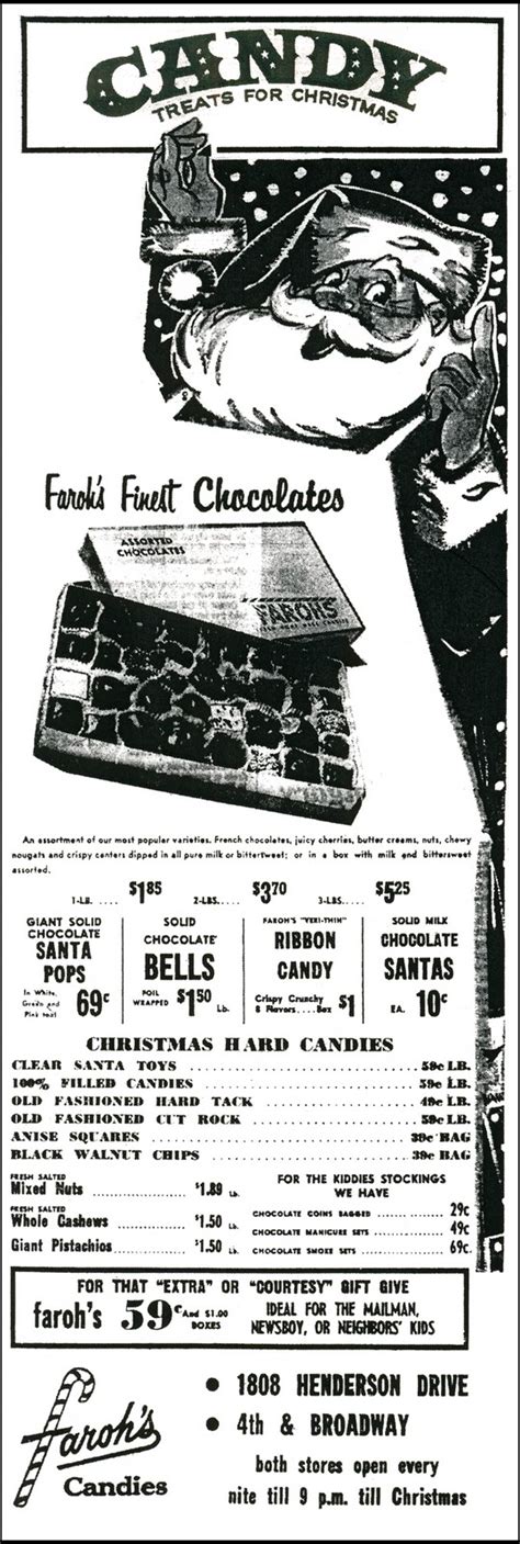 Bradys Bunch Of Lorain County Nostalgia 1963 Farohs Candies Christmas Ad