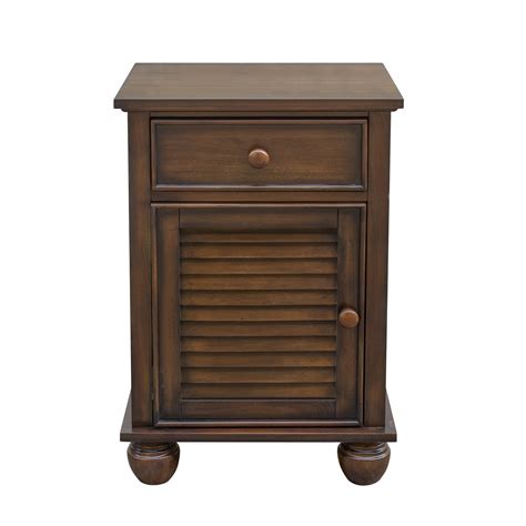 Sunset Trading Shutter Coastal Bahama Wood Nightstand In Tropical