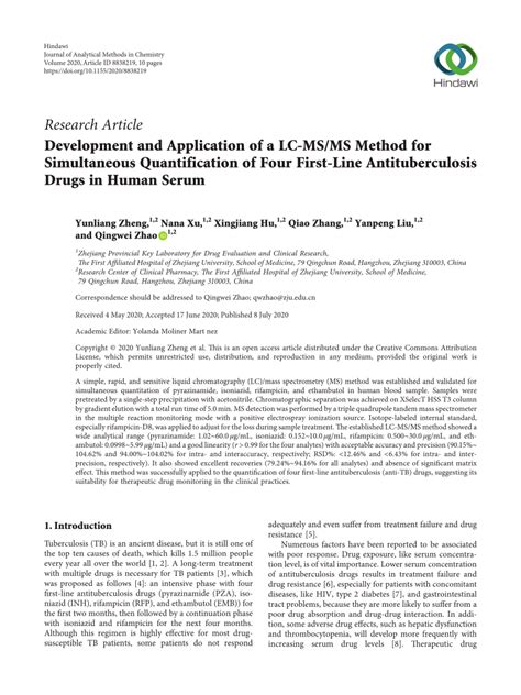 Pdf Development And Application Of A Lc Msms Method For Simultaneous Quantification Of Four